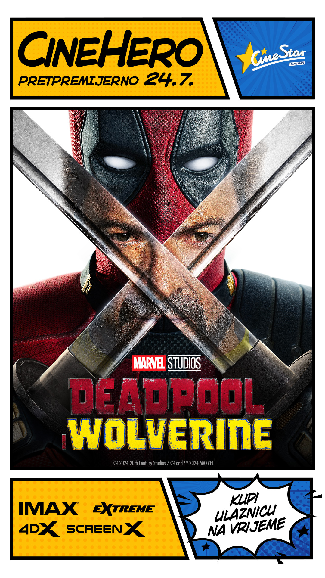 CineStar kampanja CineHero: DEADPOOL & WOLVERINE – Mall of Split